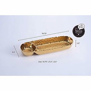 Pampa Bay Porcelain Chip & Dip Bowl and Tray Snack Platter (Gold)