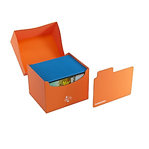Gamegenic Side Holder 100+ XL Casual Deck Box | Double-Sleeved Card Storage with Flex Card Divider | Premium Card Protector | Cobra Neck Technology | Holds up to 100 Cards | Orange Color | Made