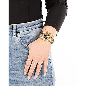 Armitron Women's Japanese Quartz Dress Watch with Stainless Steel Strap, Gold, 10 (Model: 75/2475BKGP)