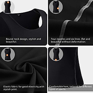 3 Pack Compression Tank Top for Men Bodybuilding Gym Athletic Tight Undershirts Workout Tops Black/Black/Black