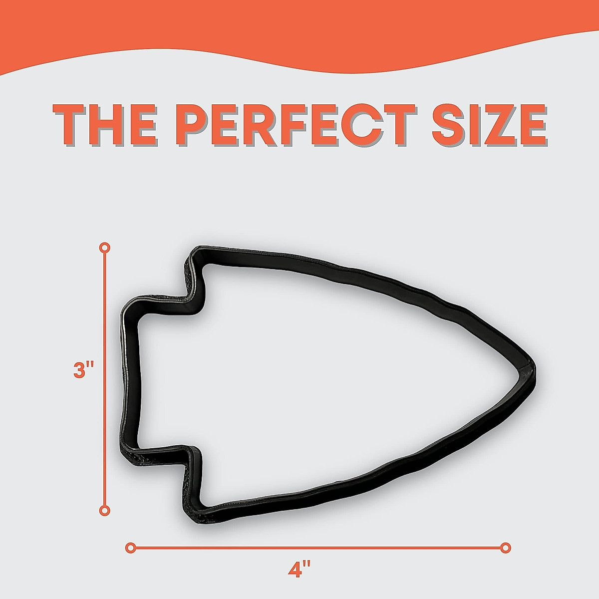 Arrowhead Cookie Cutter with Easy to Push Design, for Baby Shower, Work Events, and Birthday Celebrations (4 inch)