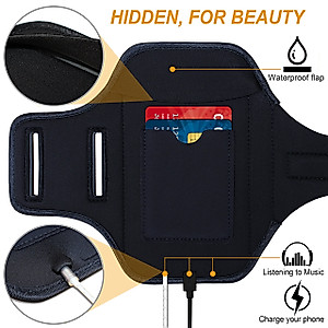 RUNBACH Galaxy Note 20/10+/9/8 Armband,Sweatproof Running Exercise Bag with Key Holder and Card Slot for Galaxy Note 20/10+/9/8(Black)