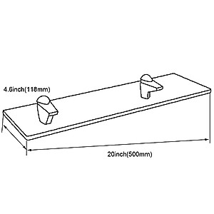 XVL Glass Shelf 20 Inch Bathroom Tempered Glass Rack Brushed Nickel GS3004AM
