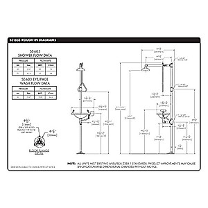 Speakman SE-690 Combination Shower with Round Eye/Face Wash Station, DuraJade Powder-Coat