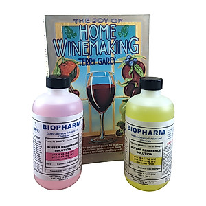 pH Buffer Calibration Solution Kit 2-Pack — one pH 4.00 (red) and one pH 7.00 (Yellow), Each 250 mL (8.4 fl oz) — NIST Traceable Reference Standards for All pH Meters
