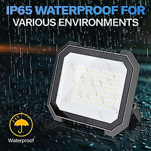 Leddictive 2 Pack LED Flood Lights Outdoor, 100W 10000LM Super Bright Floodlight Outside Work Light with 5.9FT Plug, IP65 Waterproof 6000K Outdoor LED Flood Light for Garage, Yard, Lawn, Garden