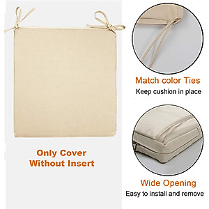 Sigmat Customize Size Outdoor Seat Cushion Cover Water-Resistant Patio Deep Seat Chair Cushion Cover Bench/Settee/Swing Cushion Slipcover-Only Cover