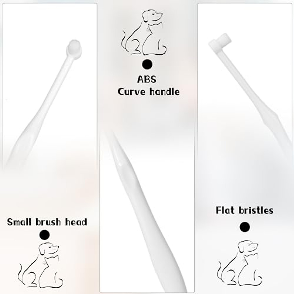 KALIONE 3Pcs Soft Cat Toothbrush Soft Bristle Dog Toothbrushes Nano Pet Dental Care Oral Hygiene Toothbrush for Sensitive Pet Teeth Gums, Puppy Kitten Toothbrush