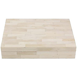 Handicrafts Home Jewelry Gift Boxes - Decorative Organizer and Storage Box for Décor White Bone Inlay 6x8x1.5 inch