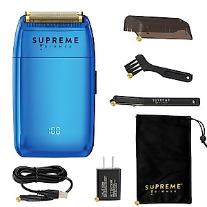 SUPREME TRIMMER Foil Shaver STF600 (60 Min Runtime) & Replacement Cutters SB55 | Crunch Lite - Blue