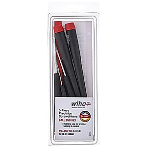 Wiha 26491 5-Piece Ball Metric End Hex Driver Set