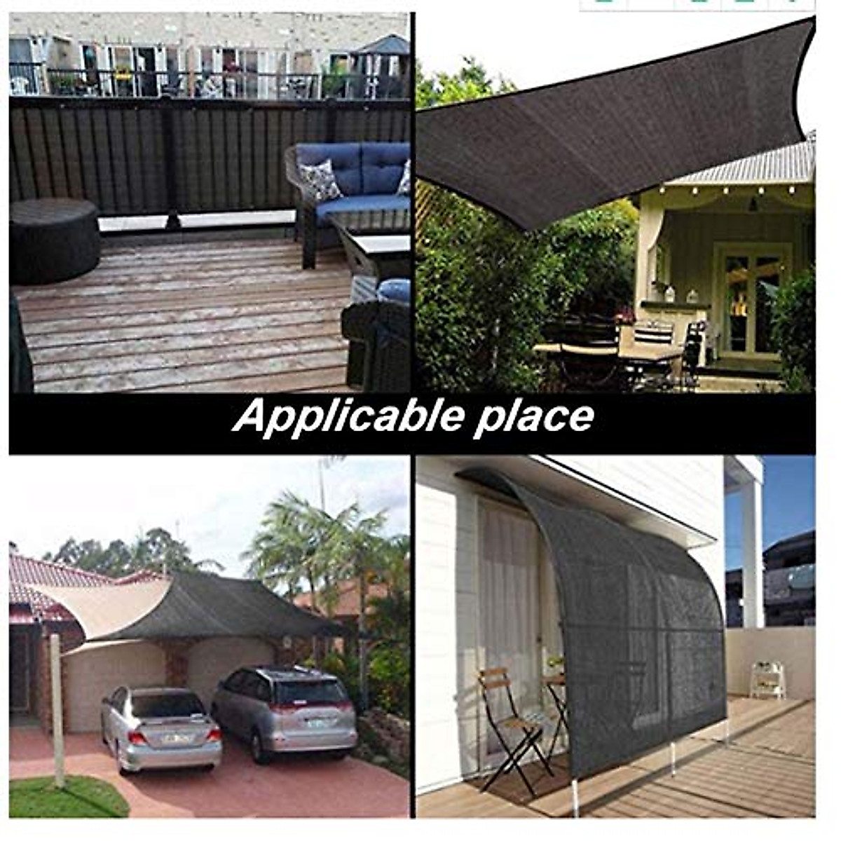 HLMBQ Black Shade Net Cloth 6.6'x10' Sunblock Privacy Screen Fabric Sun Mesh Net Shade Rate 90% Garden Patio RV Railing Window Custom Make Size