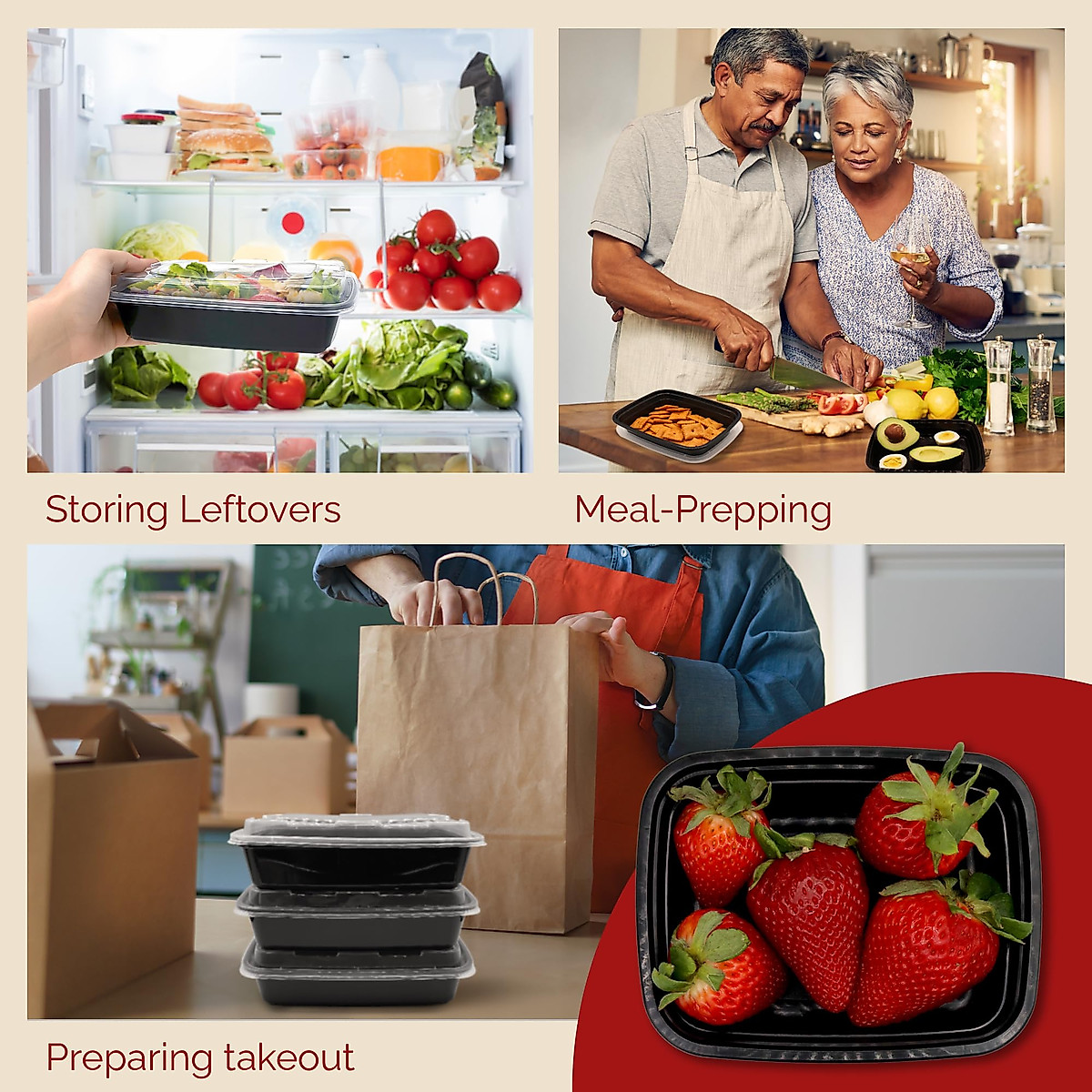 Reli. Meal Prep Containers 12 oz (27 Pack) 1 Compartment Meal Prep Containers Reusable | Plastic Take Out Food Box, Microwavable | Small Boxes with Lids for Takeout, Leftover