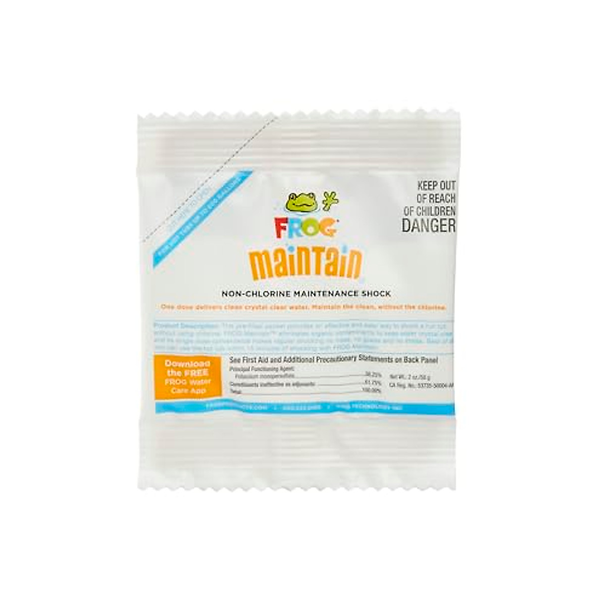 FROG Maintain Non-Chlorine Shock Treatment for Hot Tubs, Quick and Easy Single Dose Shock Treatment Packet, Chlorine and Cyanuric Acid Free, for use in spas up to 600 gallons