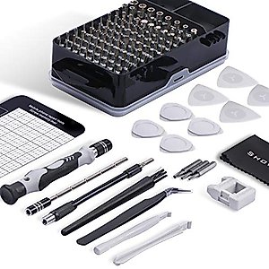 Precision Screwdriver Set, SHOWPIN 122 in 1 Computer Screwdriver Kit, Laptop Screwdriver Sets with 101 Magnetic Drill Bits, Electronics Tool Kit Compatible for Computer, Tablet, PC, iPhone, PS4 Repair
