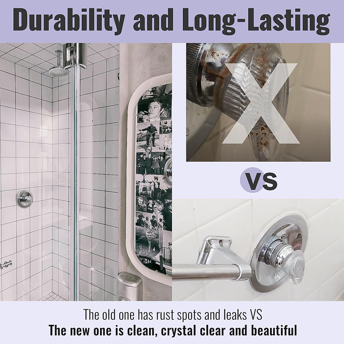 Liberflow Shower Knob Replacement for Sb-170, Shower Faucet Handle Compatible with Valley Single Handle Kitchen, Lavatory, Tub, Bathtub Faucets, Clear Acrylic Handle Replacement