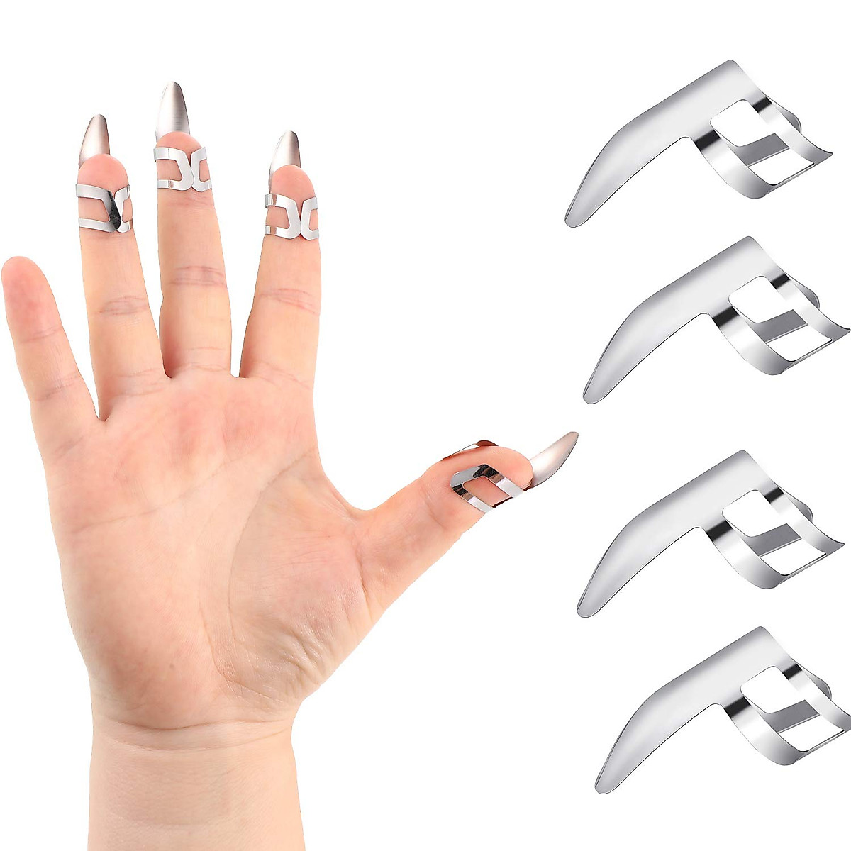 34 Pieces Guitar Accessory Kit Including 18 Pieces Finger Picks Thumb Picks, 12 Pieces Guitar Picks and 4 Pieces Guitar Finger Protectors with Clear Storage Box