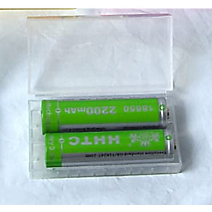 Fielect 2 x 18650 Battery Storage Case Holder Organizer Box Transparent