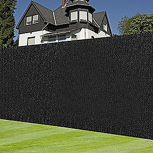 longdafei 6ft x 50ft Heavy Duty Privacy Screen Fence, Fencing Mesh Cover for Patio Pool Garden Backyard Mesh Screen, Black