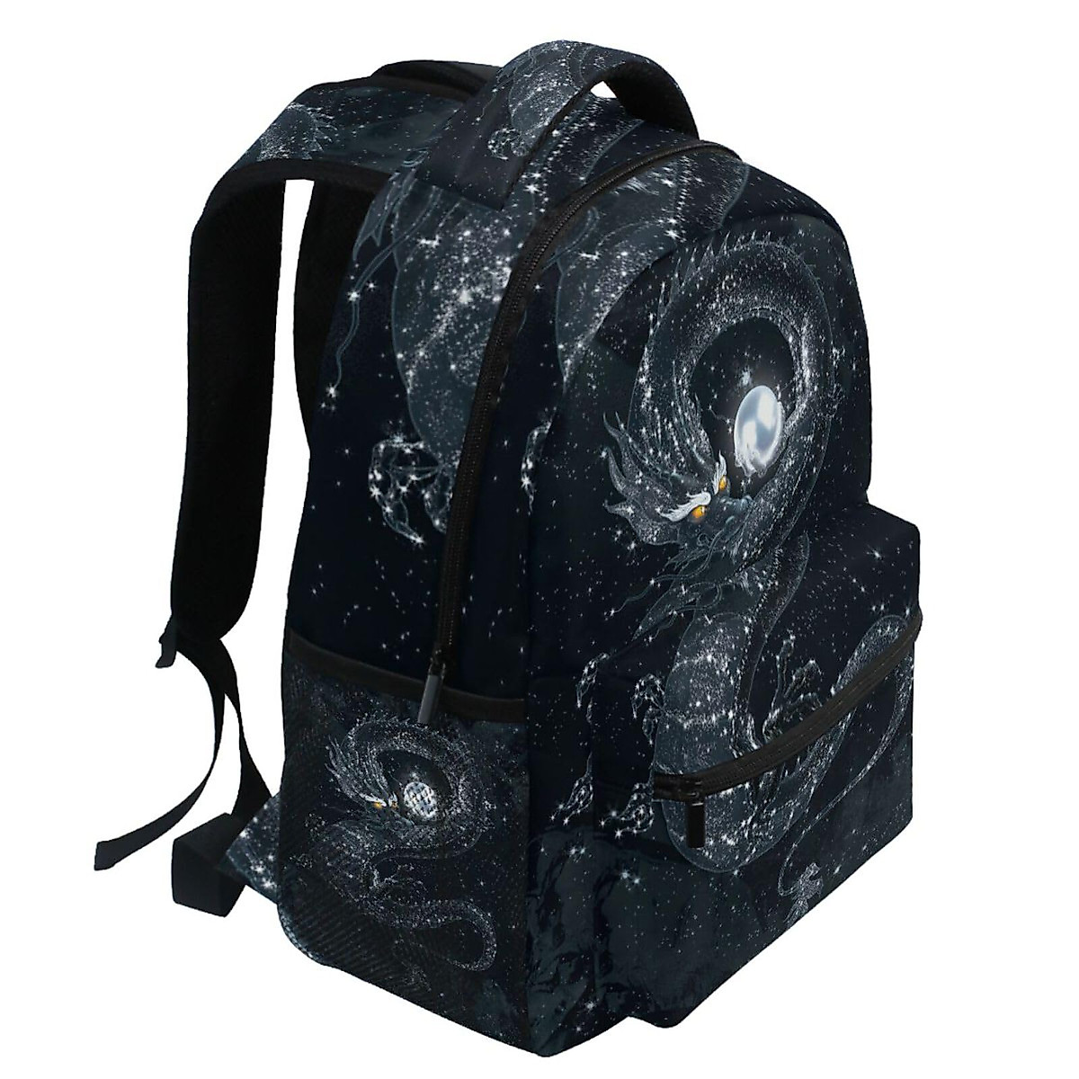 Oarencol Magic Dark Dragon Galaxy Space Black Backpack Bookbag Daypack Travel School Bag