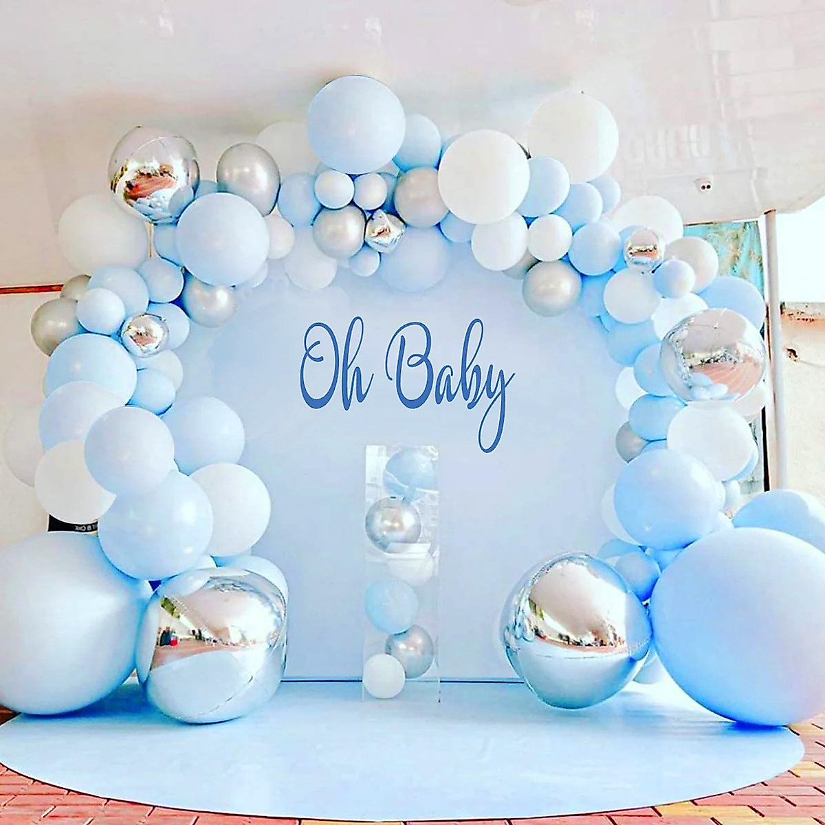 Dazzle Bright 100 PCS Blue Balloons Latex Balloons Different Party Balloon Kit for Balloon Garland Arch Birthday Party Graduation Baby Shower Wedding Holiday Decoration (18-12-10-5 Inch)