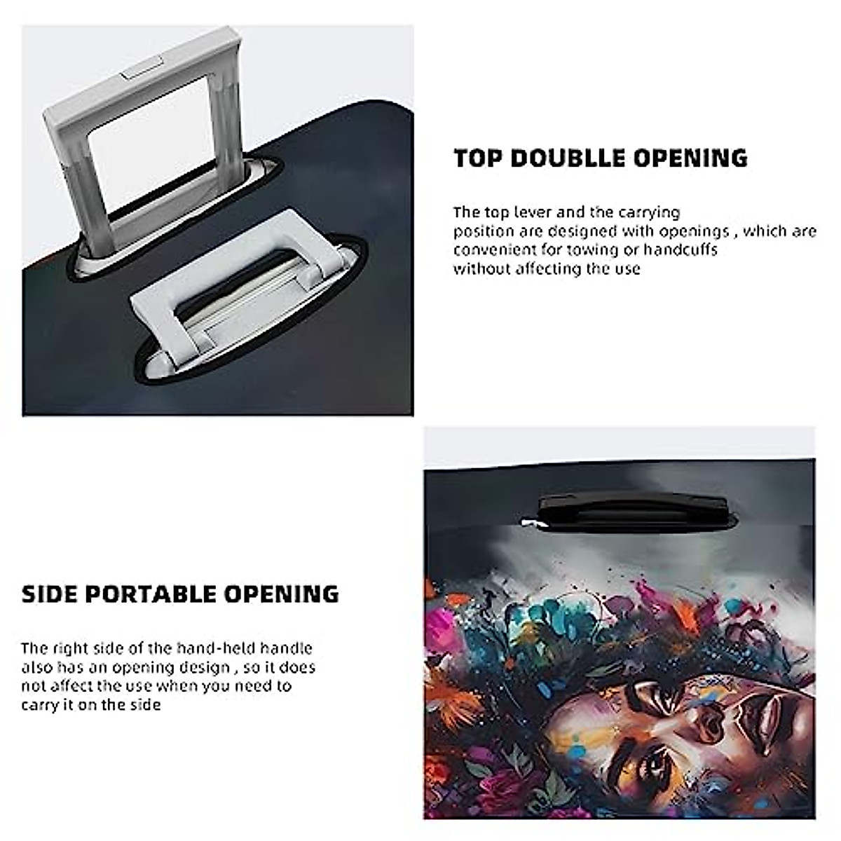 Dudietry Suitcase protector cover tsa approved luggage cover for Suitcase Washable Suitcase Protector Anti-scratch Suitcase cover Large African American Black Girl