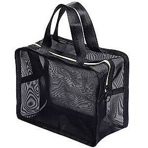 Sucrain Gym Shower Bag, Mesh Shower Caddy Tote, Portable Toiletry Quick-Dry Hanging Basket Organizer(Medium)