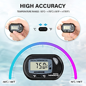 Simple Deluxe Clamp Lamp Light with Adjustable 8.5 Inch Aluminum Reflector E26 Socket & LCD Digital Aquarium Thermometer, Adjustable Lighting and Accurate Temperature Monitoring