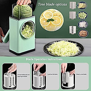 TIKBABA Rotary mandoline slicer,Chopper Vegetable Cutter(Green)