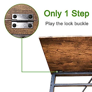 aboxoo Folding Computer Desk 36 inches Industrial Style Foldable Laptop Table Modern Simple No Assembly Study Home Office Notebook Minimalist Multi-Functional Workstation for Bedroom Kitchen