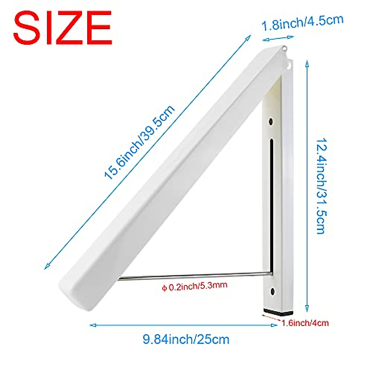 Mai Hongda Folding Clothes Hanger Wall Mounted Retractable Laundry Room Organizer Drying Rack Holder Stainless Steel Rod Hanging on Bathroom Balcony Garage Indoor/Outdoor Dryer (Triangle 1 Pack)