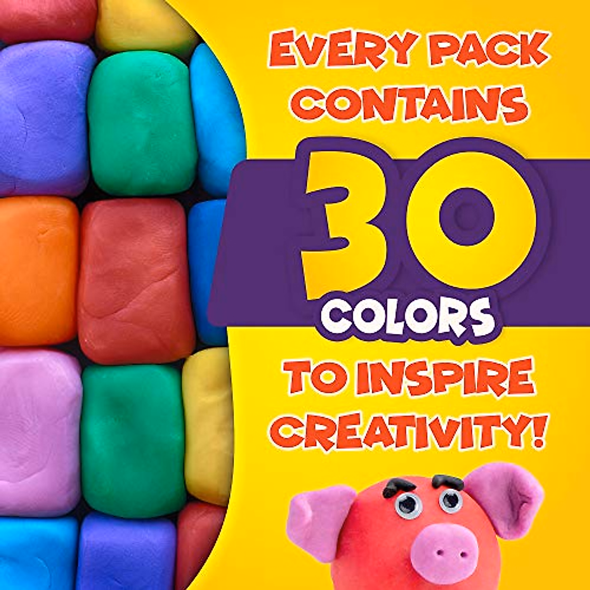 Creative Kids Air Dry Clay Modeling Crafts Kit for Children - Super Light Nontoxic - 30 Vibrant Colors & 3 Clay Tools - STEM Educational DIY Molding Set – Gift for Boys & Girls 4+