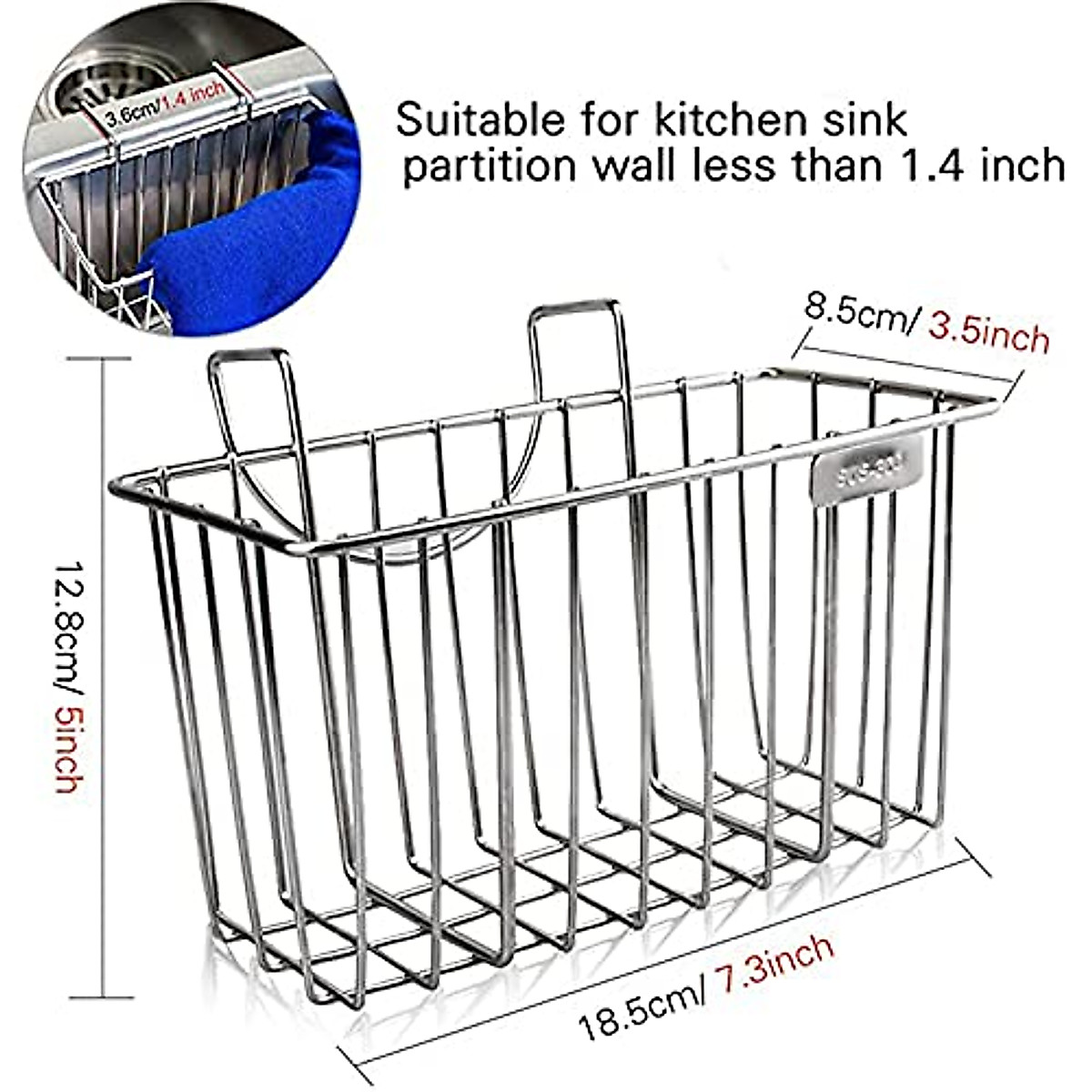 Kitchen Sponge Holder Brush Rack Sink Caddy Organizer Soap Dishwashing Liquid Drainer Stainless Steel Kitchen Tools