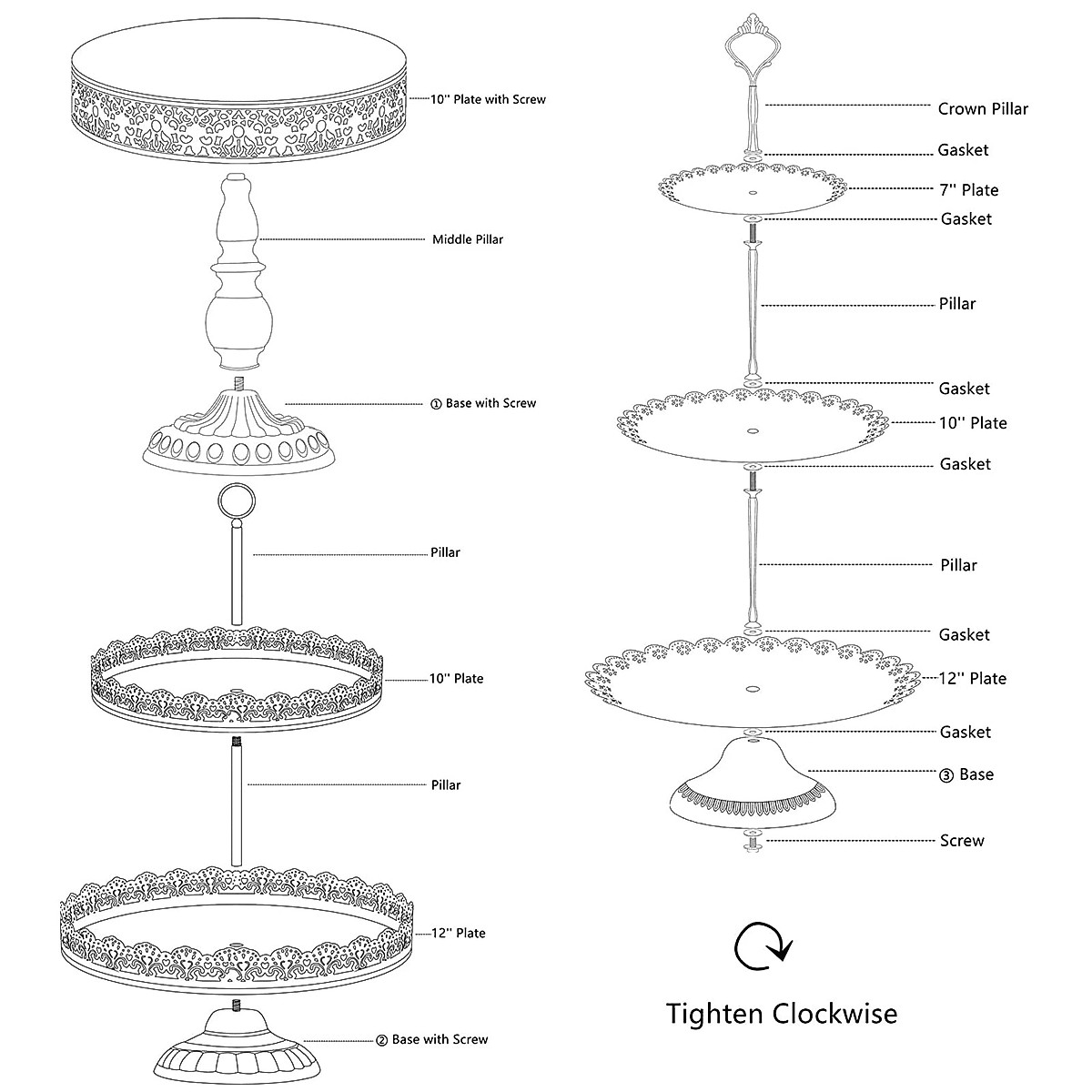 6 Pack Cake Stand Set, Gold Cupcake Stands Tiered Cupcake Holder Candy Fruite Dessert Table Display Set Decorating for Wedding Birthday Party Chrismas Celebration Home Decor
