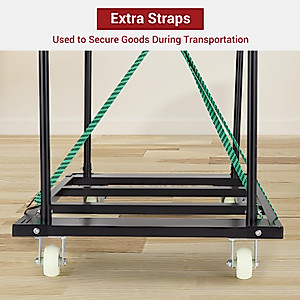 GarveeTech Folding Table Cart, 1500 LBS Heavy Duty Drywall Cart Steel Panel Truck with Wheels, Chair Cart Desk Trolley for Garage, Home, Office, Utility Tool Cart for Handling Lumber, Mattress