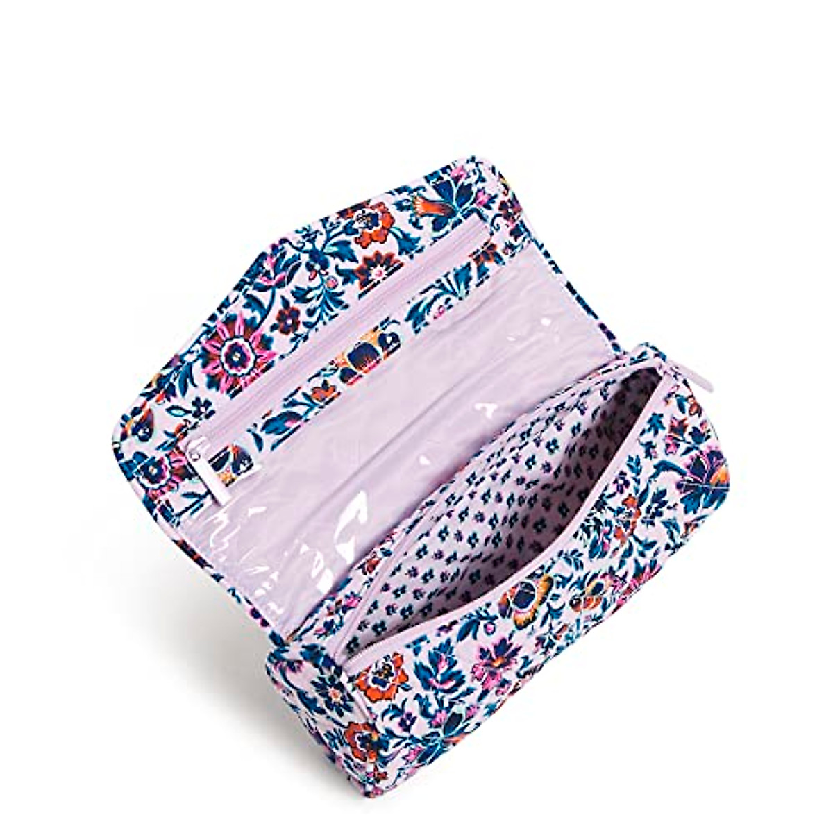 Vera Bradley Women's Cotton on a Roll Makeup Brush & Pencil Case, Cloud Vine Multi - Recycled Cotton, One Size