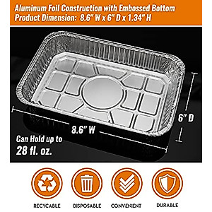 NUPICK 30 Pack 6415 Drip Pans Compatible for Weber Spirit Series, Genesis Series, Q Series Grills, Disposable Aluminum Foil Grease Trays, 8.5" x 6"