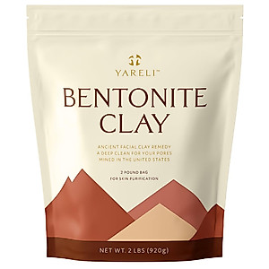 YARELI Bentonite Clay Powder Facial Mask & Detox Bath, Pure Indian Healing Clay, 2lb (32oz)