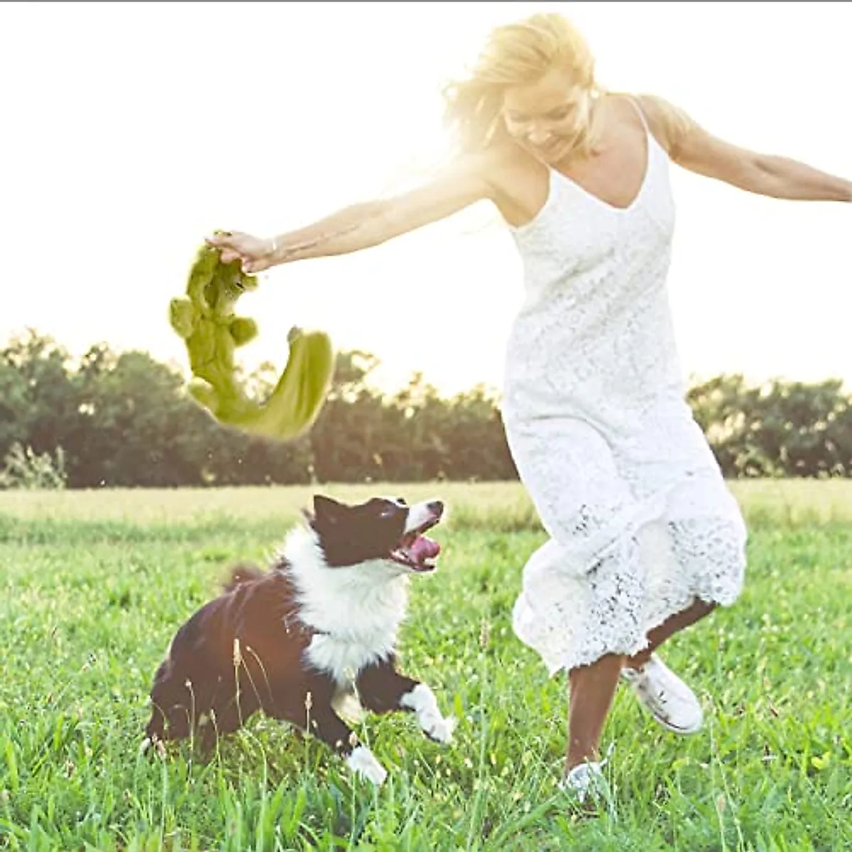 Nocciola 10 PCS Crinkle Dog Squeaky Toys with Double Layer Reinforced Fabric, Durable Plush Dog Toys, No Stuffing Body Dog Toy Set for Small to Large Dogs (10PCS 90 squeakers)