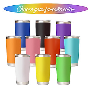 Yongqiang Personalized Tumbler with Engraved Name - 12 Designs, 20oz Tumbler w/Lid, Double Wall Insulated Travel Coffee Tumbler, Personalized Gifts for Women Men, Birthday Gifts from daughter, Son