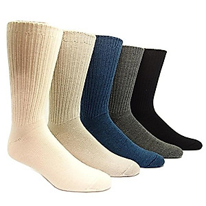 J.B. Field's Wool Weekender 96% Merino Wool Non-binding Casual Socks (3 Pairs) (Large (8-12 Shoe), Assorted (Lt. Brown/Mid-Grey/Natural))