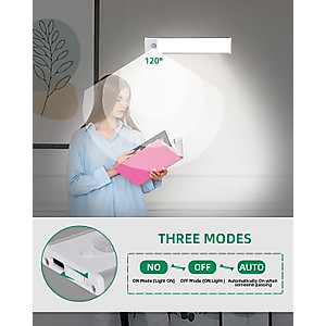 YDX LIGHT Magnetic Under Cabinet Lights,Under Counter Lighting Motion Sensor Wireless Rechargeable Battery Powered Cabinet Lights,6000K Operated Light for Kitchen Wardrobe, Closets, Hallway 3Packs