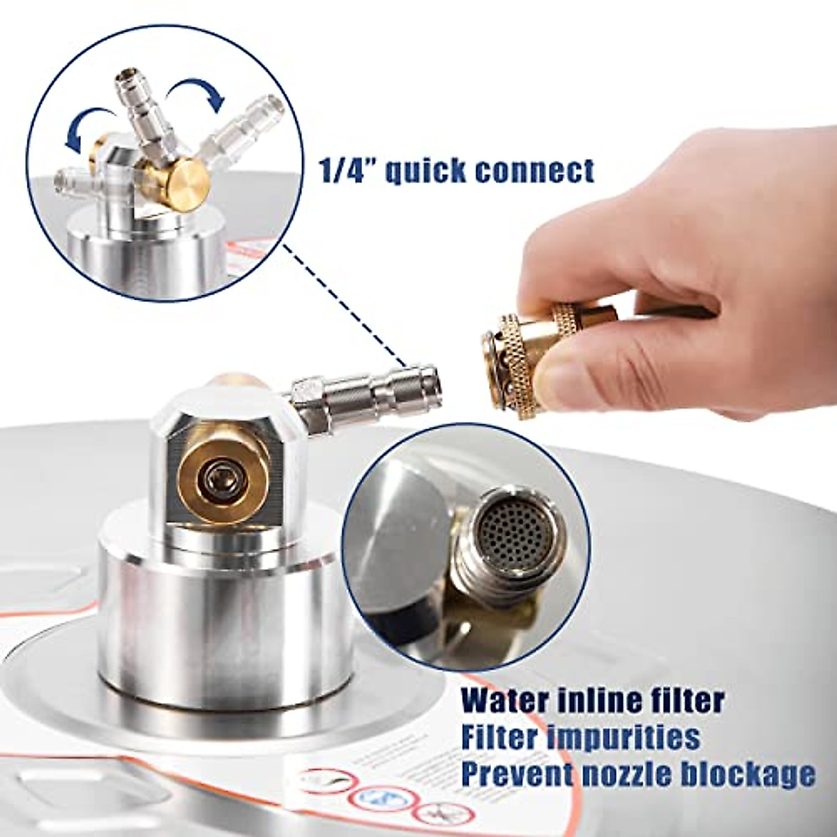 RIDGE WASHER 16 Inch Pressure Washer Surface Cleaner with Wheels, Stainless Steel Power Washer Accessory with 2 Extension Wands Attachment, 2 Replacement Nozzles, 4000 PSI