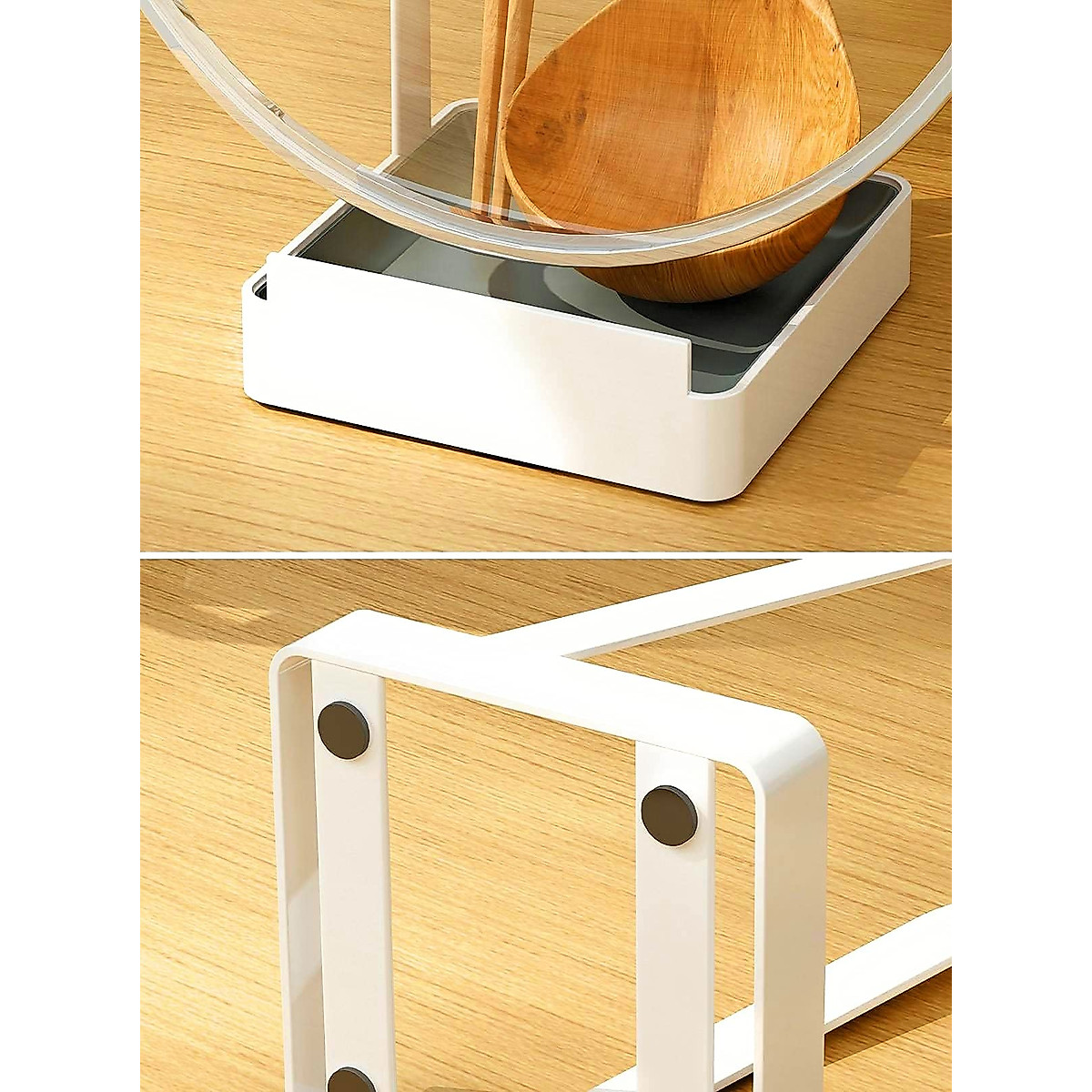 Utensil And Pot Lid Holder - Spoon Rest For Stove Top - Lid Holder For Kitchen - Tablet holder - Kitchen Organizer - Modern Sleek Design