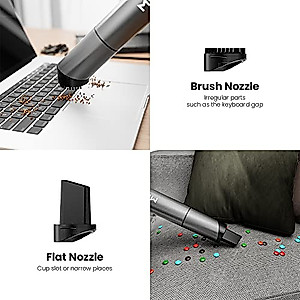 MIUI Handheld Vacuum Cordless - Car Vacuums Rechargeable, Mini Vaccum Cleaner, Lightweight & Powerful Suction - Easy to Clean Desktop and Small Spaces, Hand Held Vacuum Wireless (Silver)