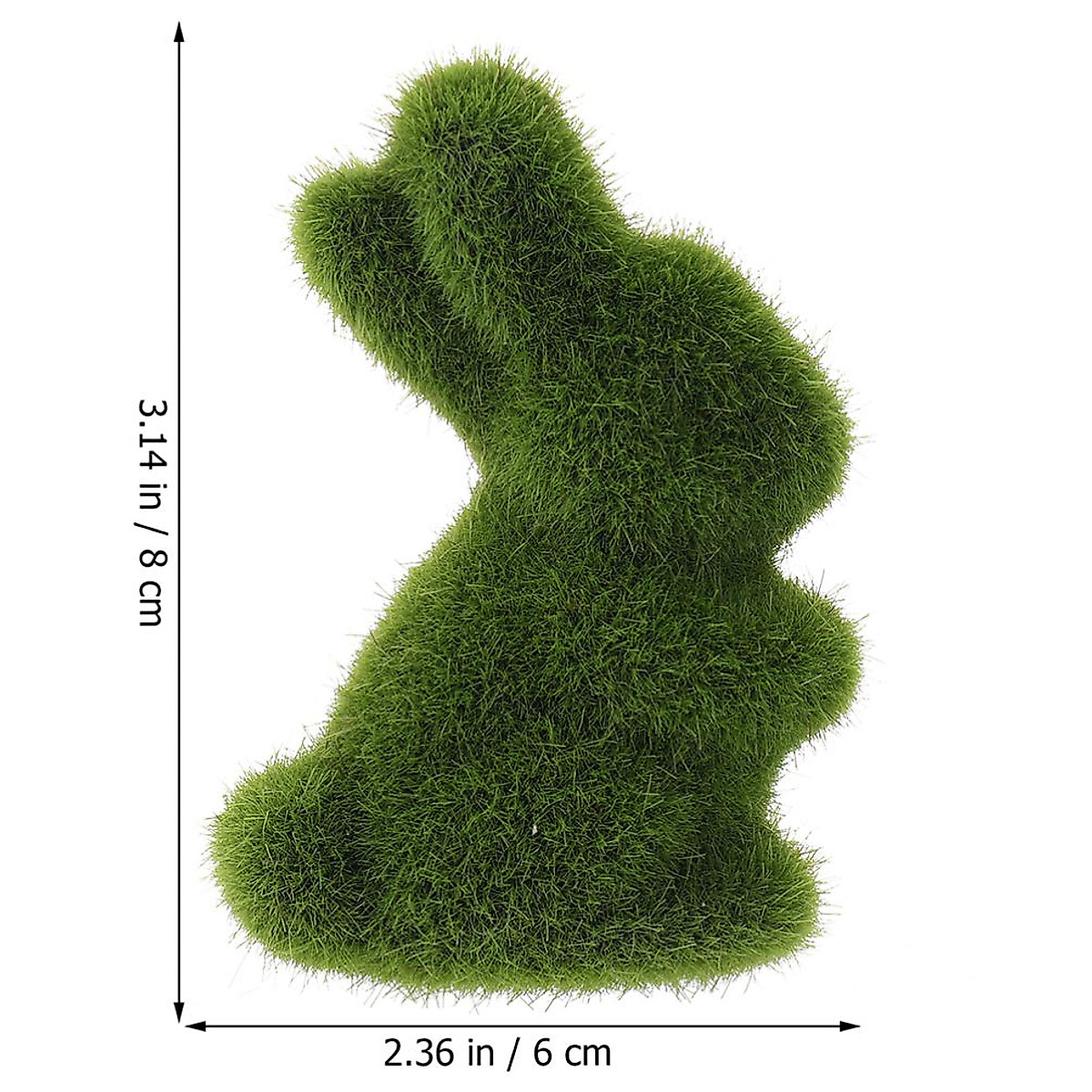 NUOBESTY 6 Pcs Easter Bunny Artificial Grass Turf Bunny Garden Statue Easter Party Ornament Easter Moss Bunny Statue Imitated Desk Decoration Flocking Rabbit Figurines Animal Glass Table