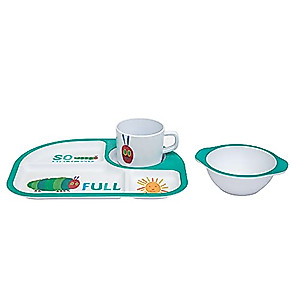 Eric Carle Toddler Plates Bowls and Cup Set, Kids Plate Set, Toddler Plate Set, Kids Plates, Kids Dinnerware Set, BPA Free Melamine Dishes, The Very Hungry Caterpillar