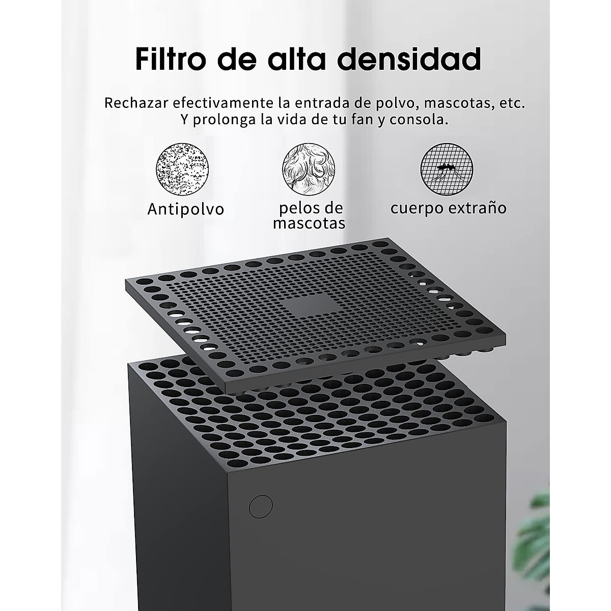 Dust Filter Cover for Xbox Series X, AOLION Xbox Series X Accessories, 21PCS Xbox Accessories with 1 Top Dust Filter Cover, 2 Holders, 2 Back Dust Filter Covers, 8 Silicone Plugs and 8 Thumb Grip Caps