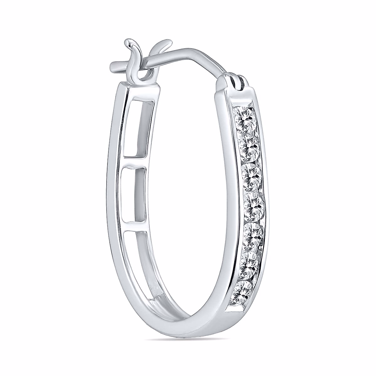 Certified 1/2 Carat TW Diamond Hoop Earrings in 10k White Gold (K-L Color, I2-I3 Clarity)