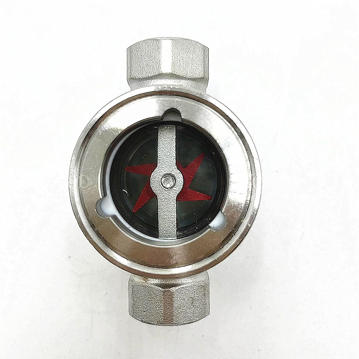 1/2" 3/4" 1" 1-1/4" 1.5" 2" BSP Stainless Steel 304 Sight Water Flow Indicator With Concentric PTFE Impeller (1/2" DN15)
